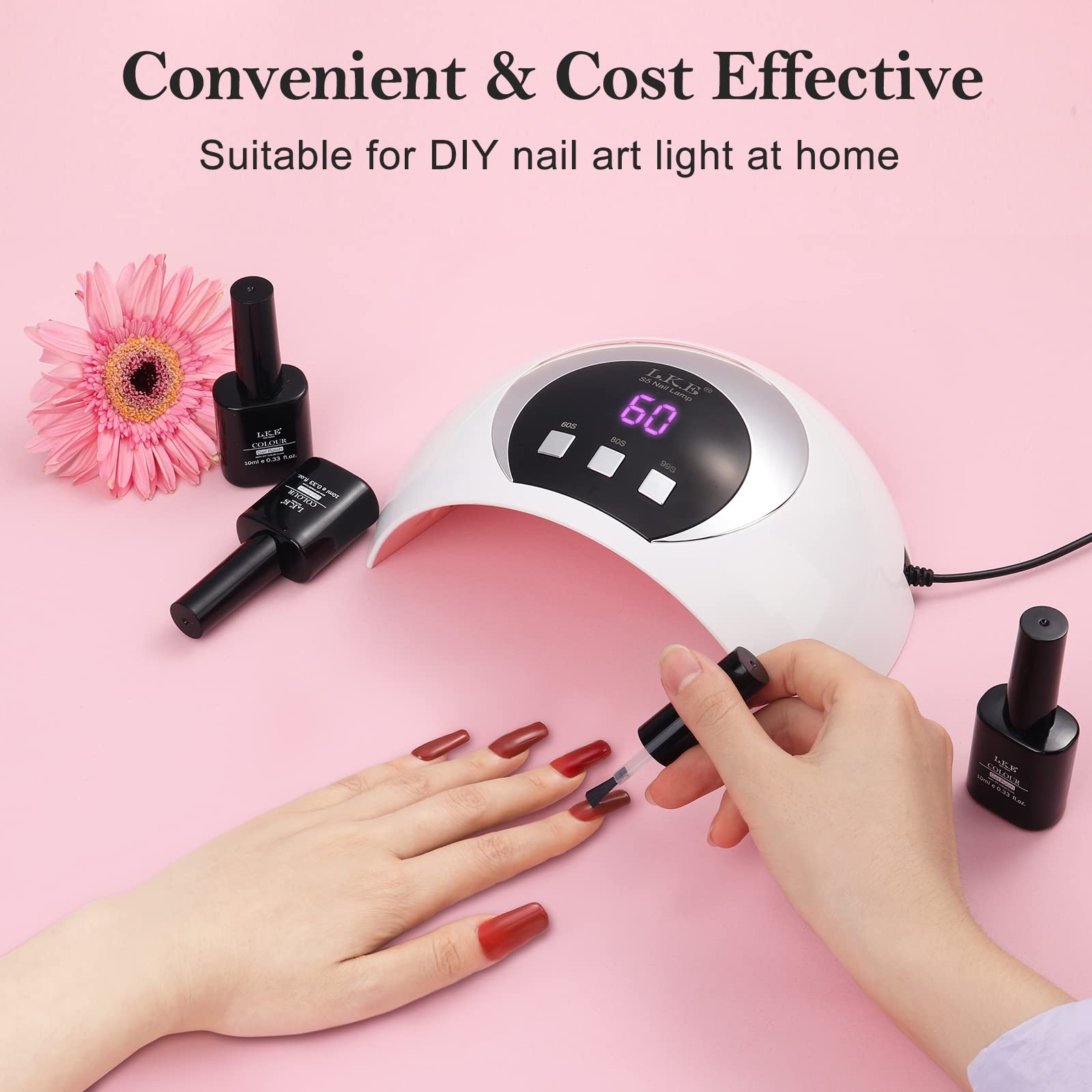 Wisdompark UV LED Nail Lamp, 54W UV Light for Gel Nails with Automatic Sensor/3 Timer Setting Professional Nail Dryer Gel Polish Curing Lamp Nail Art Tools (White) (54, Watts)