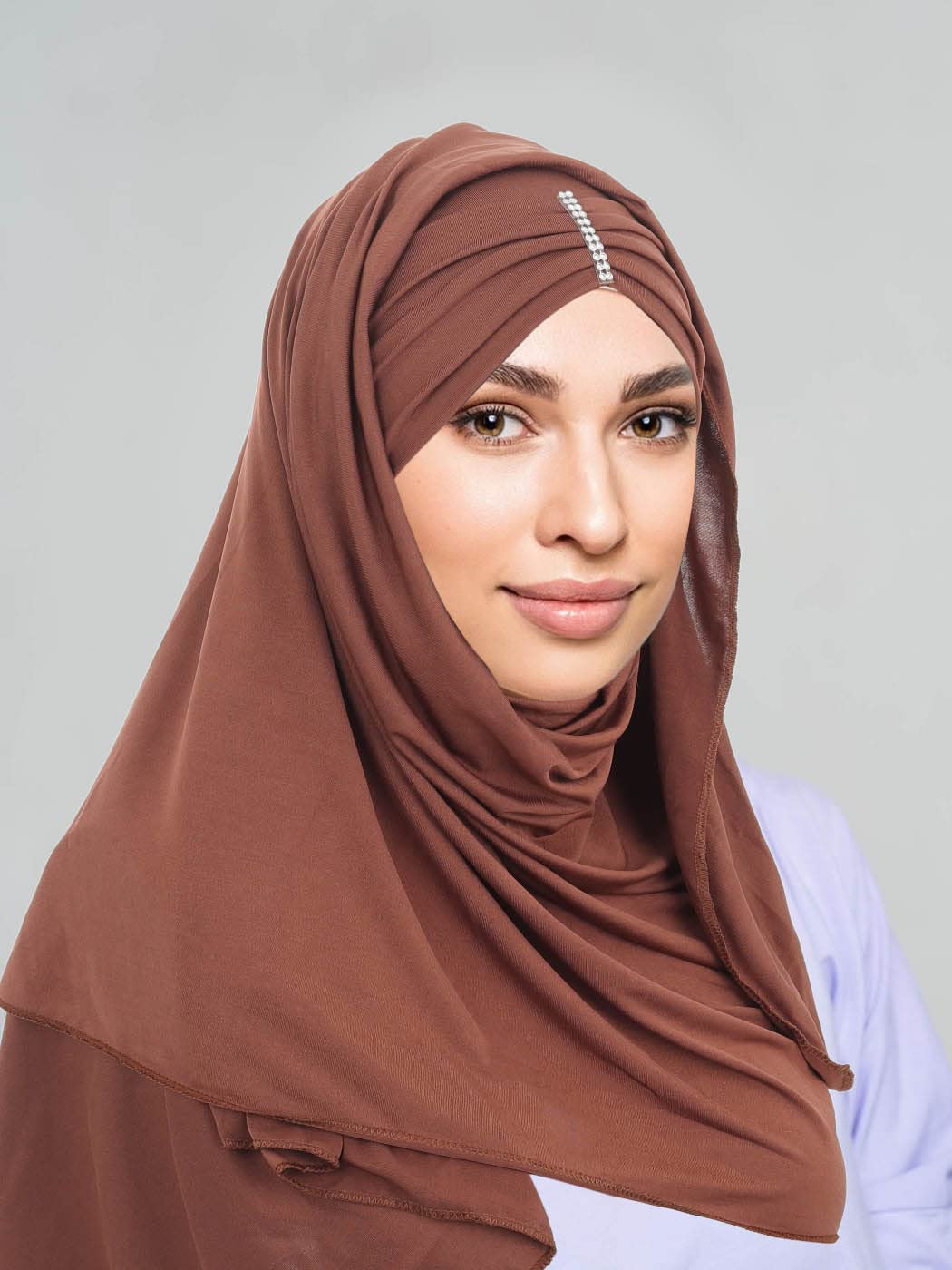 Woeoe Women Muslim Head Wrap Plain Color One Piece Muslim Hijab Soft Breathable Long Head Scarf