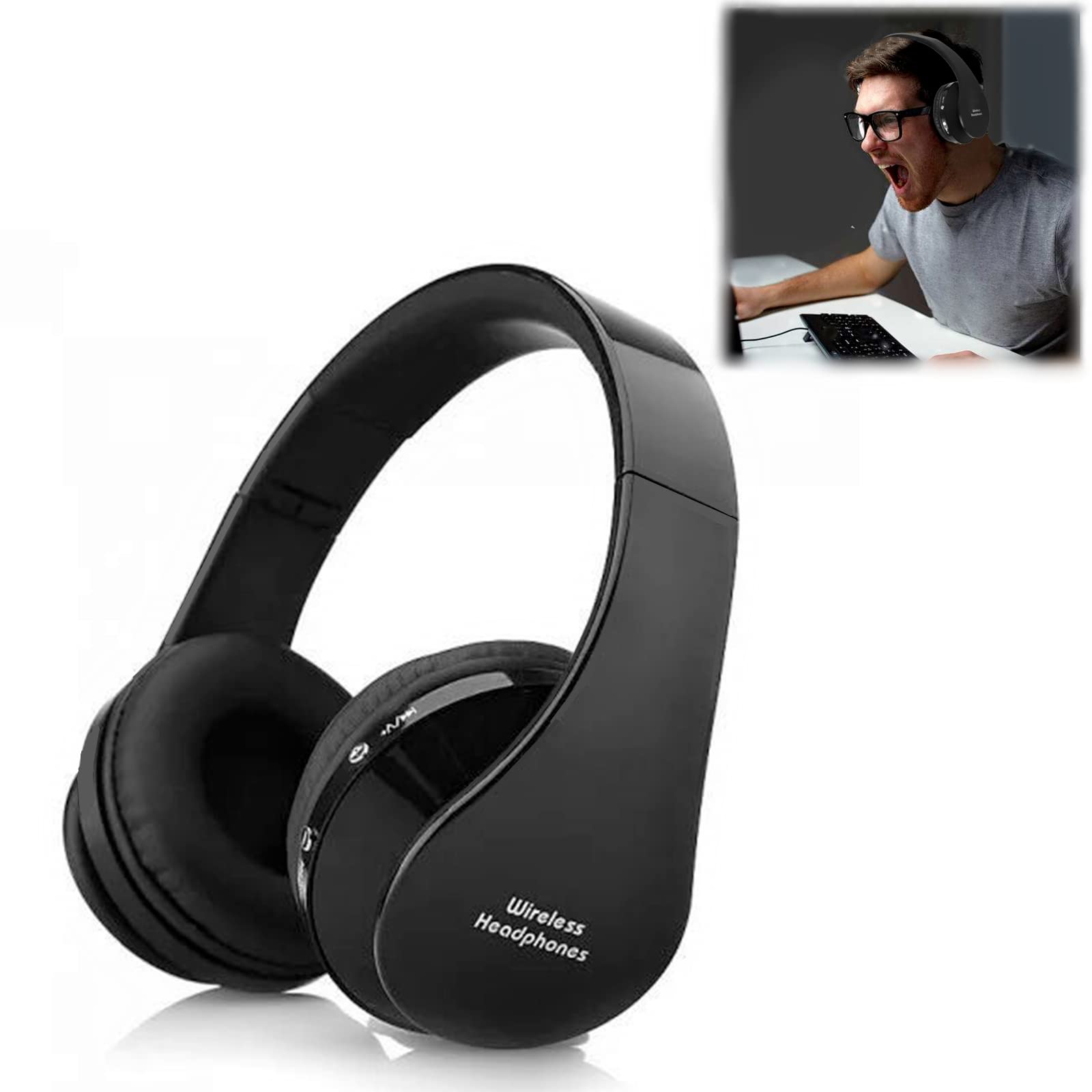 Wireless Gameing Headset, Stereo Bluetooth Gaming Headset Compatible with PS4, PC, Laptop, Cellphone Default