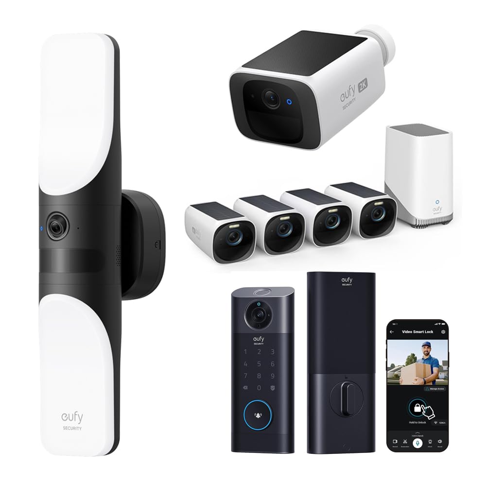Wireless Home Security Camera System, eufy Security, eufyCam E 365-Day Battery Life, 1080p HD, IP65 Weatherproof, Night Vision, Compatible with Amazon Alexa, 2-Cam Kit, No Monthly Fee