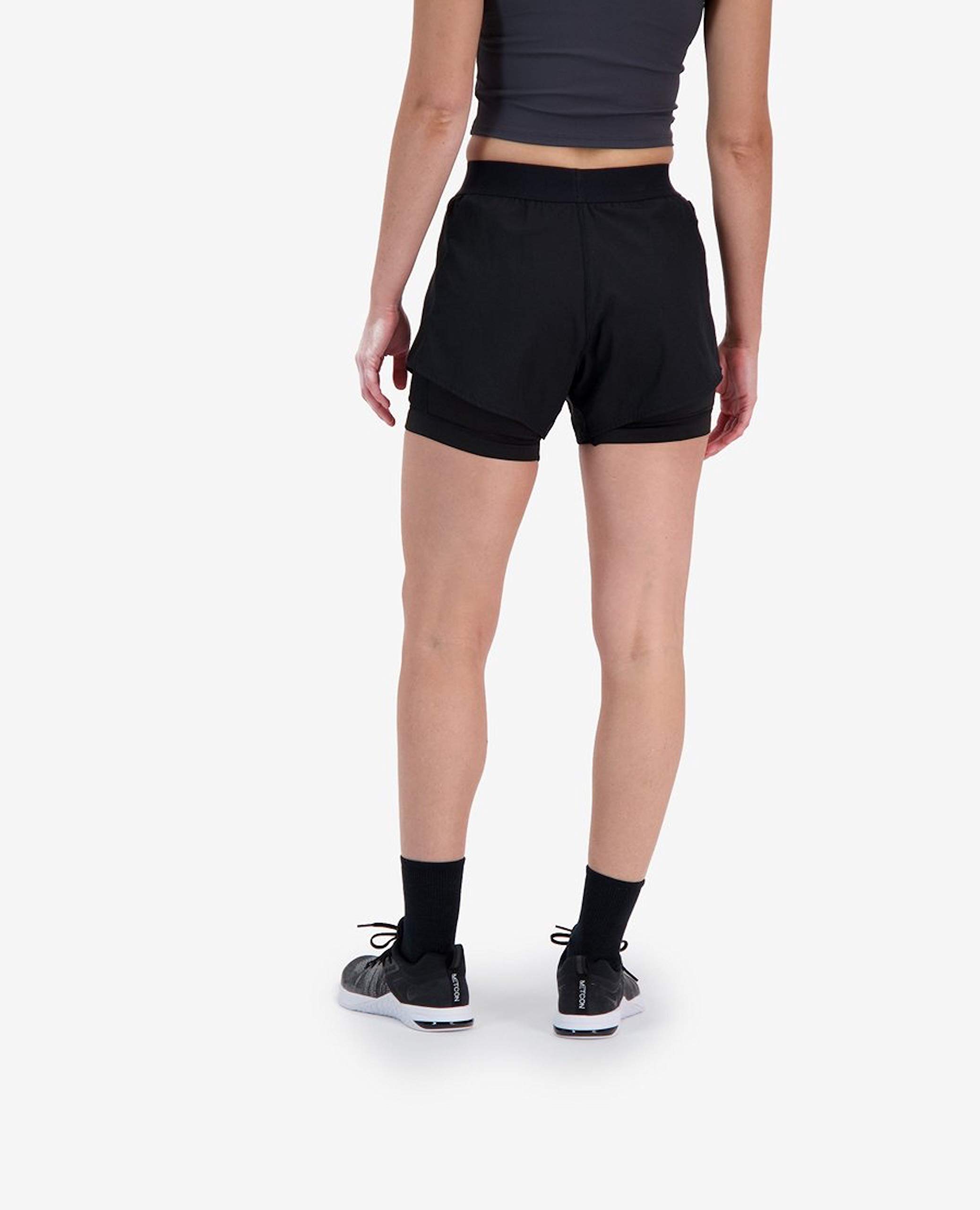 WOLACO Women's Grand 2-in-1 Gym Shorts, Athletic Breathable Workout Training Shorts with Pockets