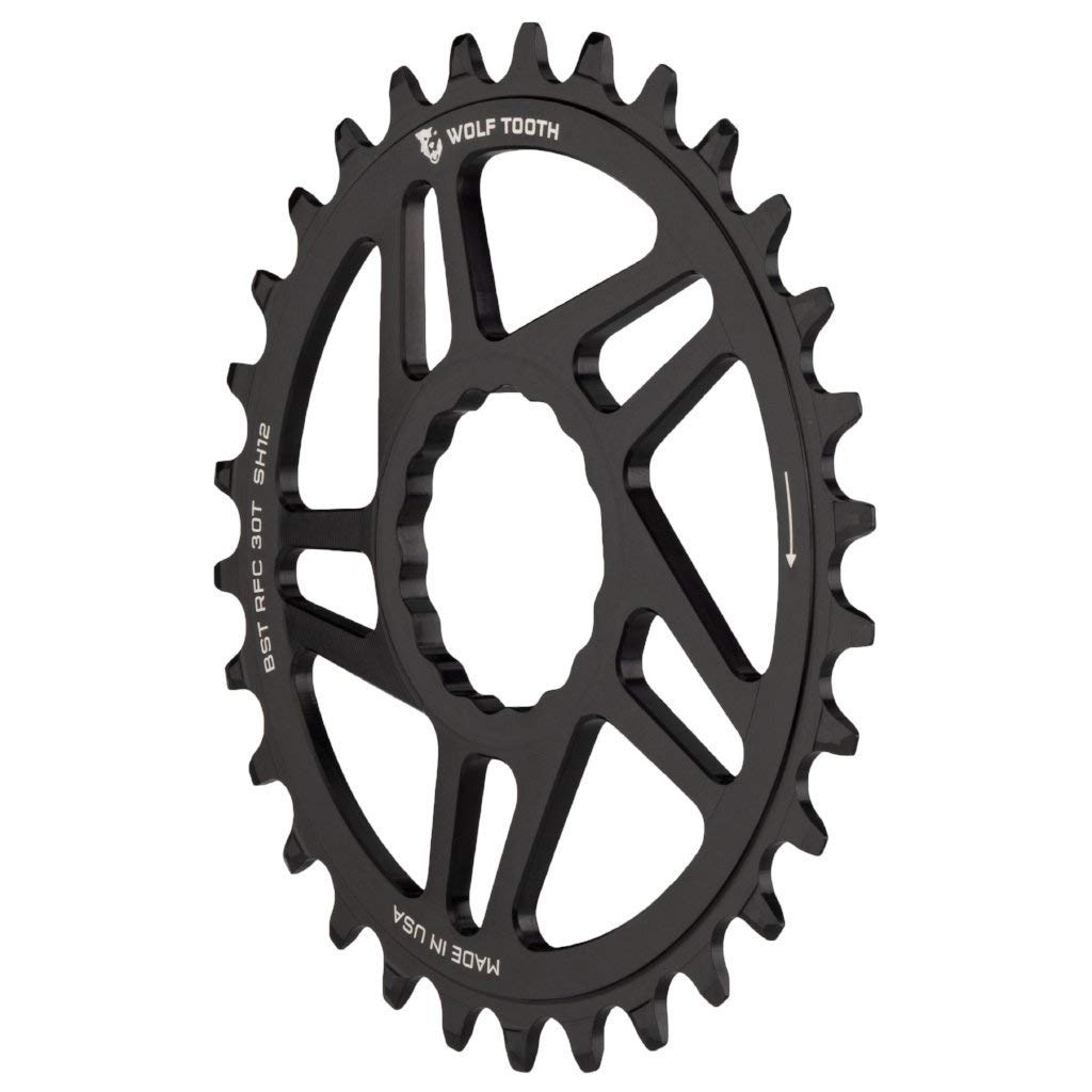 Wolf Tooth Direct Mount Mountain Bike Chainrings for Race Face Cinch for Shimano 12spd Hyperglide+ Chain (30 Tooth, Drop-Stop ST, Boost, MTB)