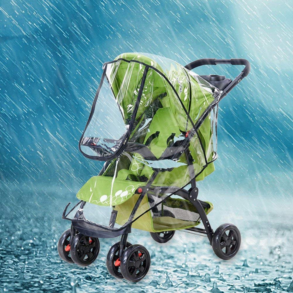 Yosoo Baby Stroller Waterproof Rain & Wind Shield, Universal Pushchairs Transparent Weather Shield Dust Cover with Window, Fit Most Strollers