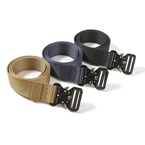 Xiclass Tactical Belt,Military Belts For Men, Durable Heavy Duty Nylon Belt With Quick Release Metal Buckle Work Belt 1.5 X 4 Ft, Blue