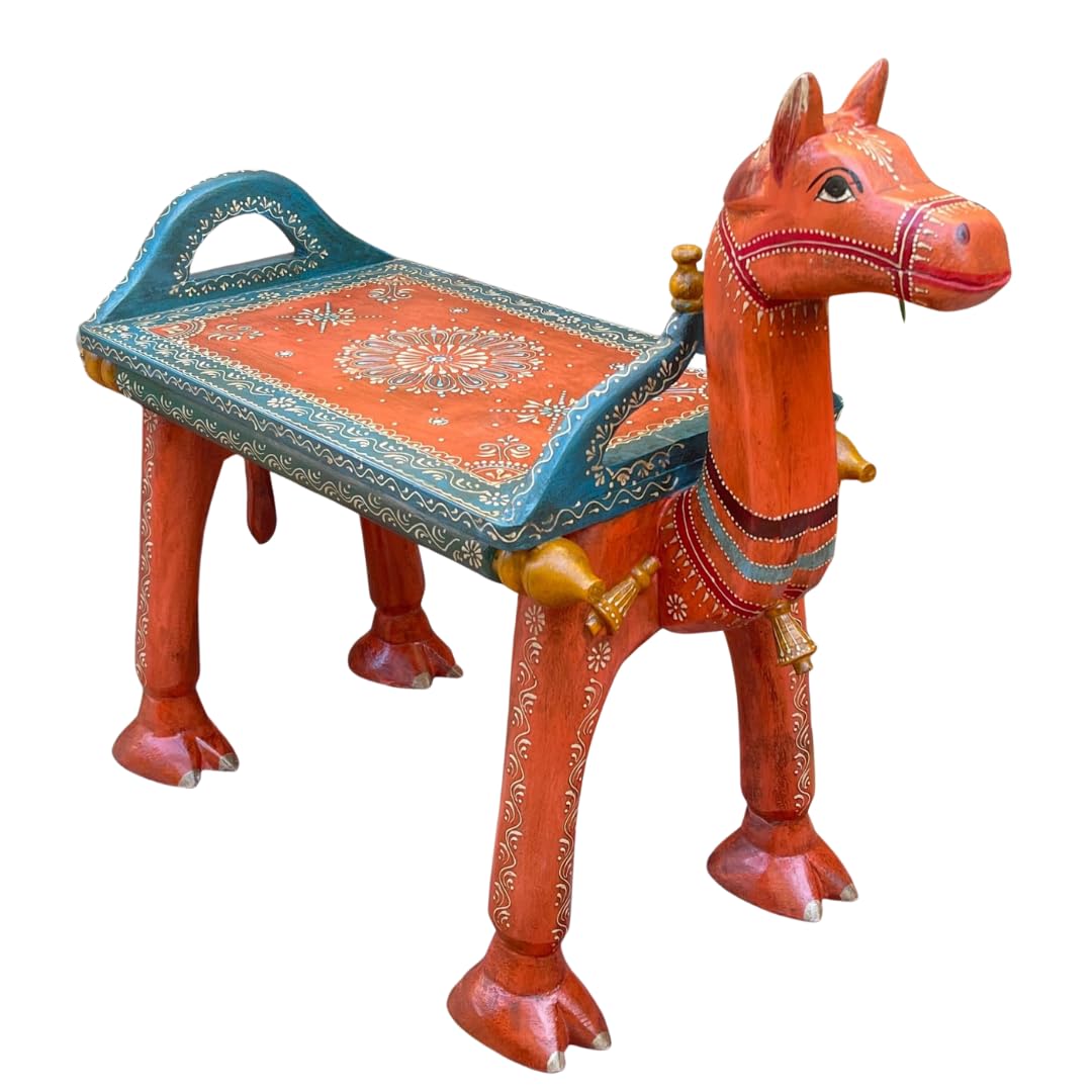 Wooden Table In Carving Camel Design, Handicraft Side Table/Coffee Table/Nightstand Table/Cake Cutting Table/Lamp Table