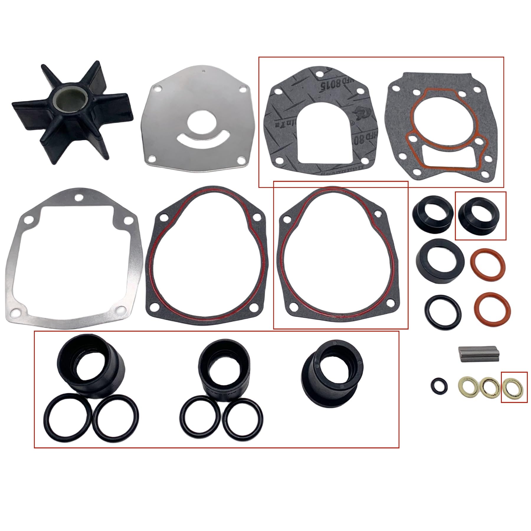 YiheoZux 8M0100526 Water Pump impeller Kit for MerCruiser Alpha One Gen 2 Stern Drives and Mercury Mariner 2/4 Strokes Outboard Motor 43026Q06 43026T11 18-2626 18-3214