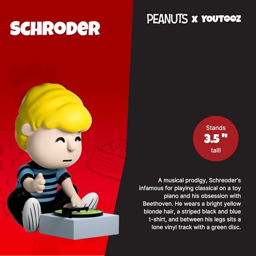 Youtooz Schroeder Peanuts Figure, 3.5" Youtooz Peanuts Figures - Schroeder with Record Player Figure - Youtooz Peanuts Collection