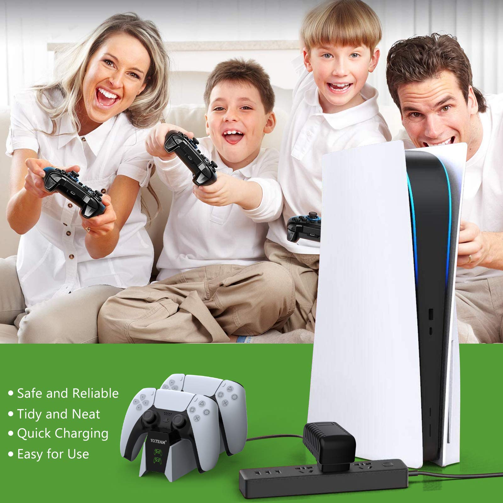 YAEYE PS5 Controller Charger, Docking Station for PS5 Dual Charger PS5 Controller, Fast Charging Dock Station with LED Indicators