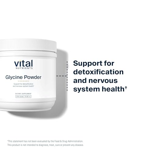 Vital Nutrients Glycine Powder | Amino Acid to Promote Restful Sleep, Stress Relief, Memory and Cognitive Support* | Vegan Supplement | Gluten, Dairy and Soy Free | 62.5 Servings