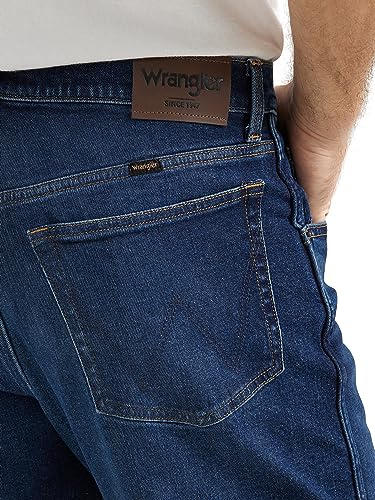 Wrangler Men's Free-to-Stretch Relaxed Fit Jean, Dark Indigo, 36W x 32L