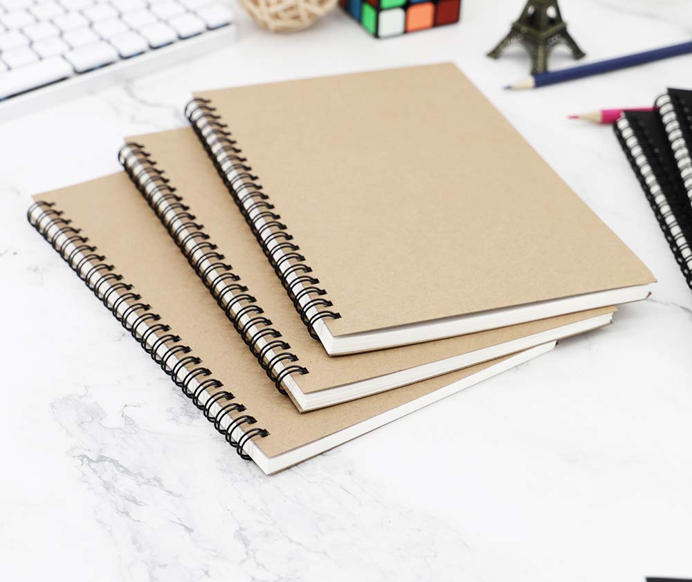 Zegrox 6 Pack Black cover Journal Notebooks for work, Ruled Subject Notebooks, lined Thick paper 50 Sheets (100 Pages)-8.27x 5.59inch,A5 size Notebook.