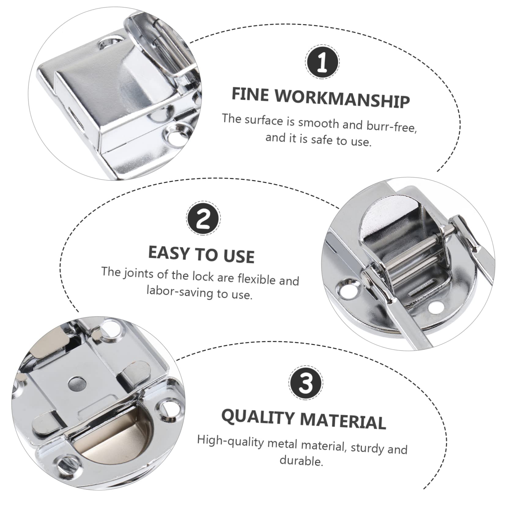 UKCOCO Case Buckle 3pcs Safety Door Lock Catch Iron Hardware Accessories Toolbox Clasp Cabinet Locks Lock Closure Tool Toggle Lock Catch Catch Buckle Slide Bolt Cassette Gift Box Buckle