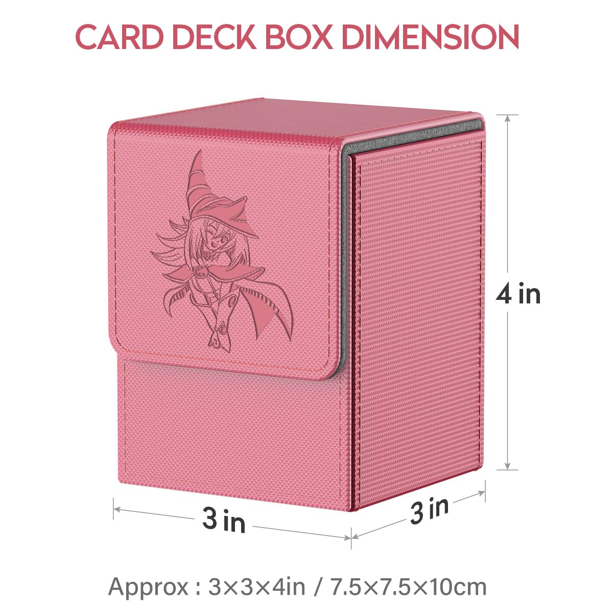 ULTRGEE Deck Box for YGO Cards, Deck Box Fits 110 Single Sleeved Cards, Trading Card Storage Case with 2 Dividers - MGirl-Pink