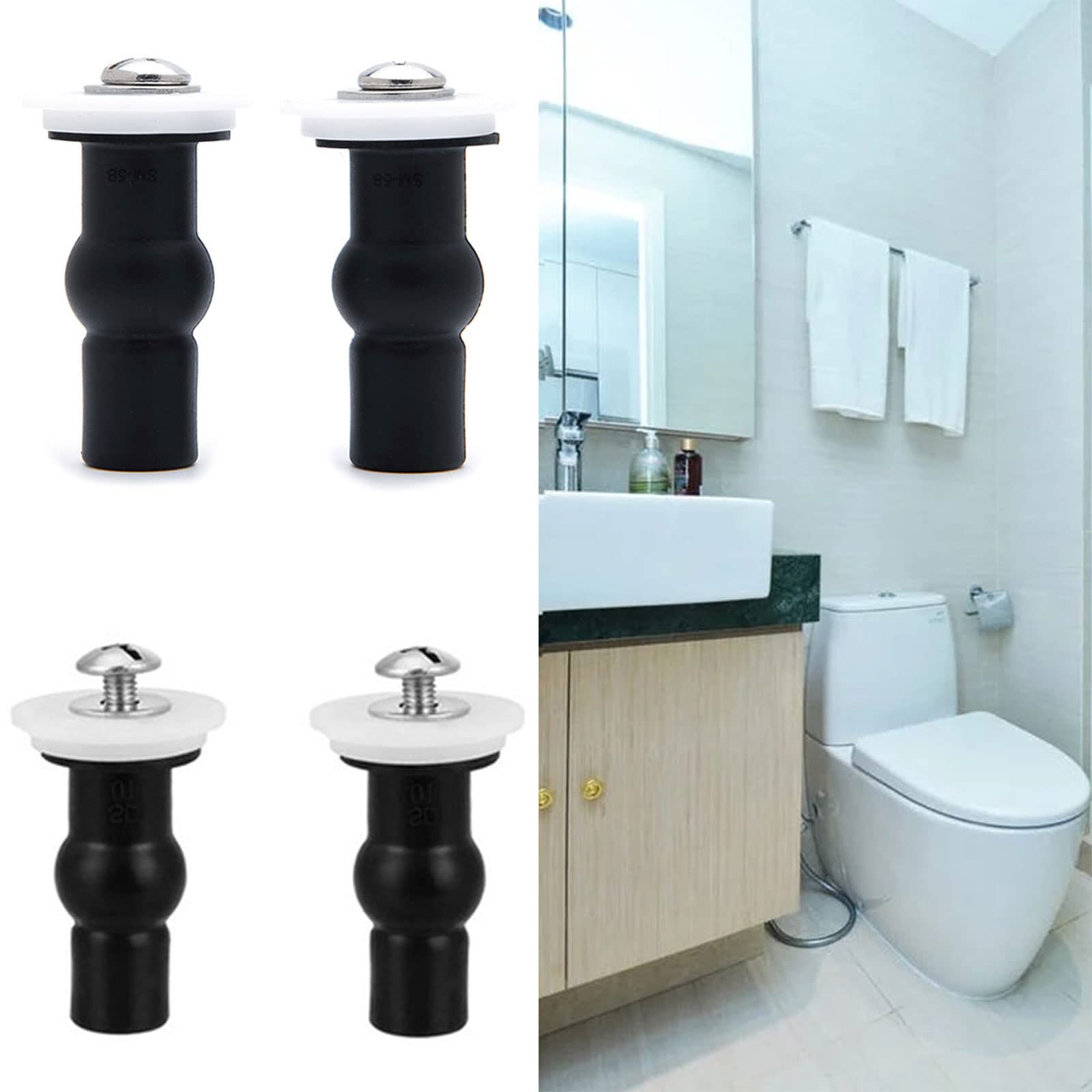 Universal Toilet Seats Screws Expanding Rubber Top Fixed Screws For Top Mount Toilet For Seat Hinges Easy To Instal Toilet Seat Fixing Kit