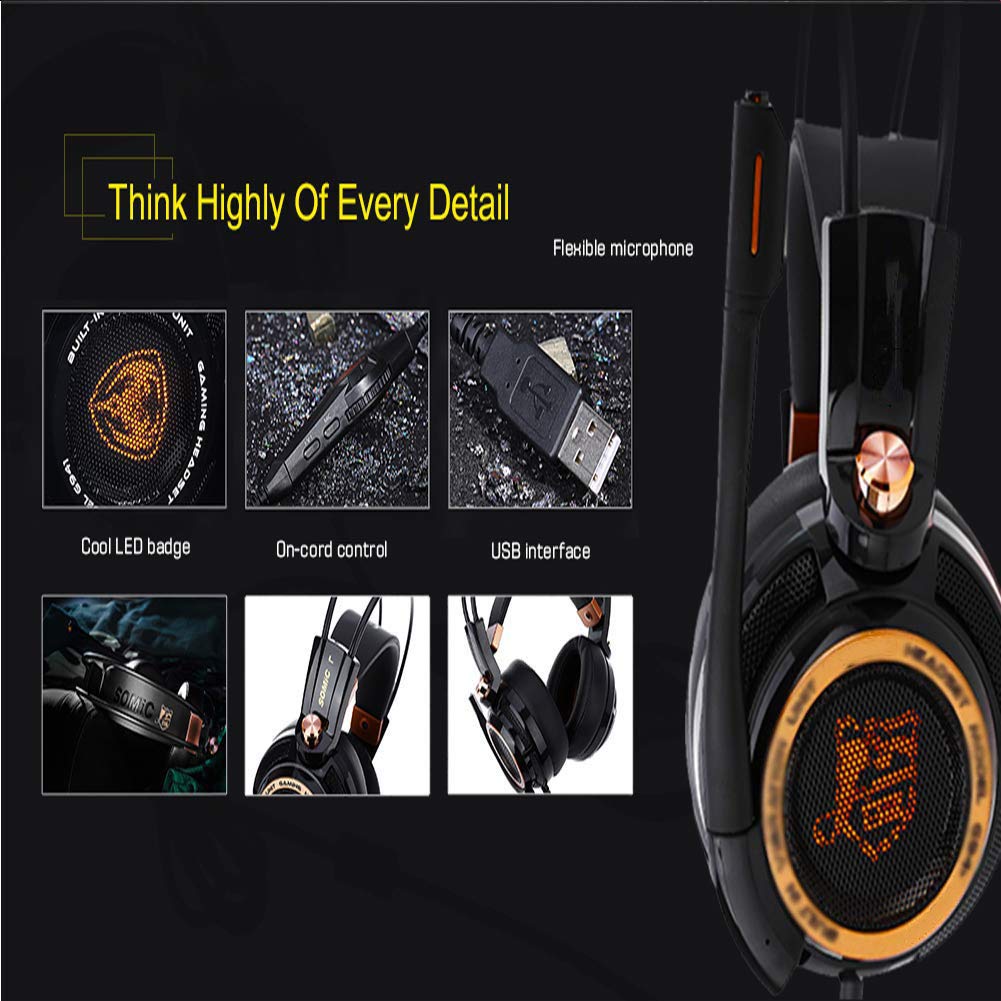YYZLG G941 Noise Reduction Headphone Headset Computer 7.1 Effect Game to Eat Chicken Headset, Professional Game Gaming Headset