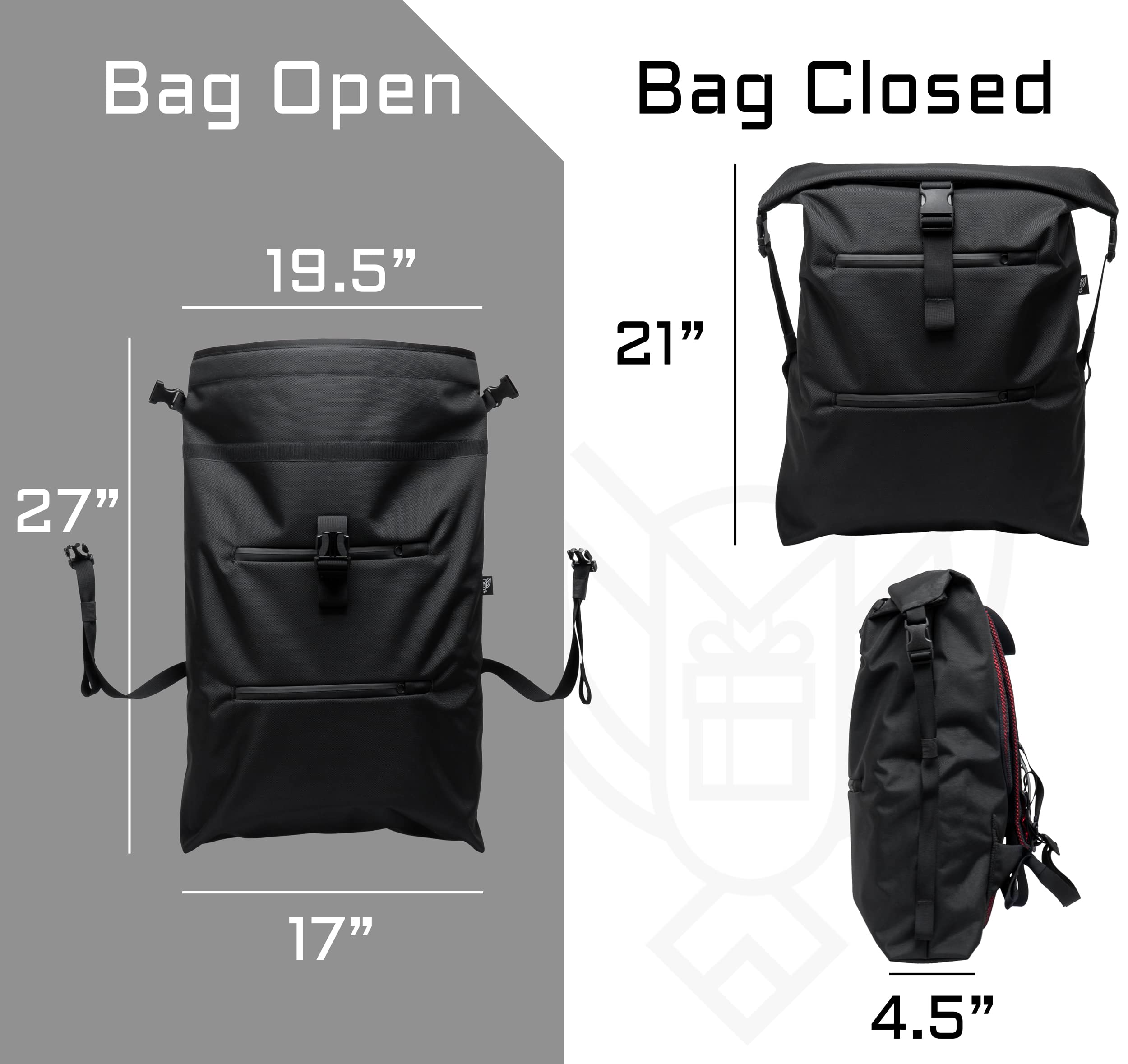 Xtreme Sight Line ~ AQUA RT ~ Large Water-Proof Faraday Backpack for Laptops, Tablets, and Mid-Size Electronics ~ Tracking/Hacking Defense ~ Red