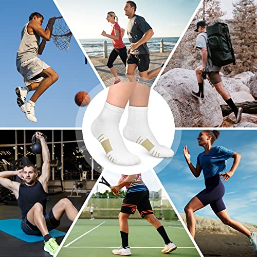 yeuG Copper Compression Socks for Men & Women Circulation- Arch Ankle Support for Athletic Running Medical Cycling（L/XL