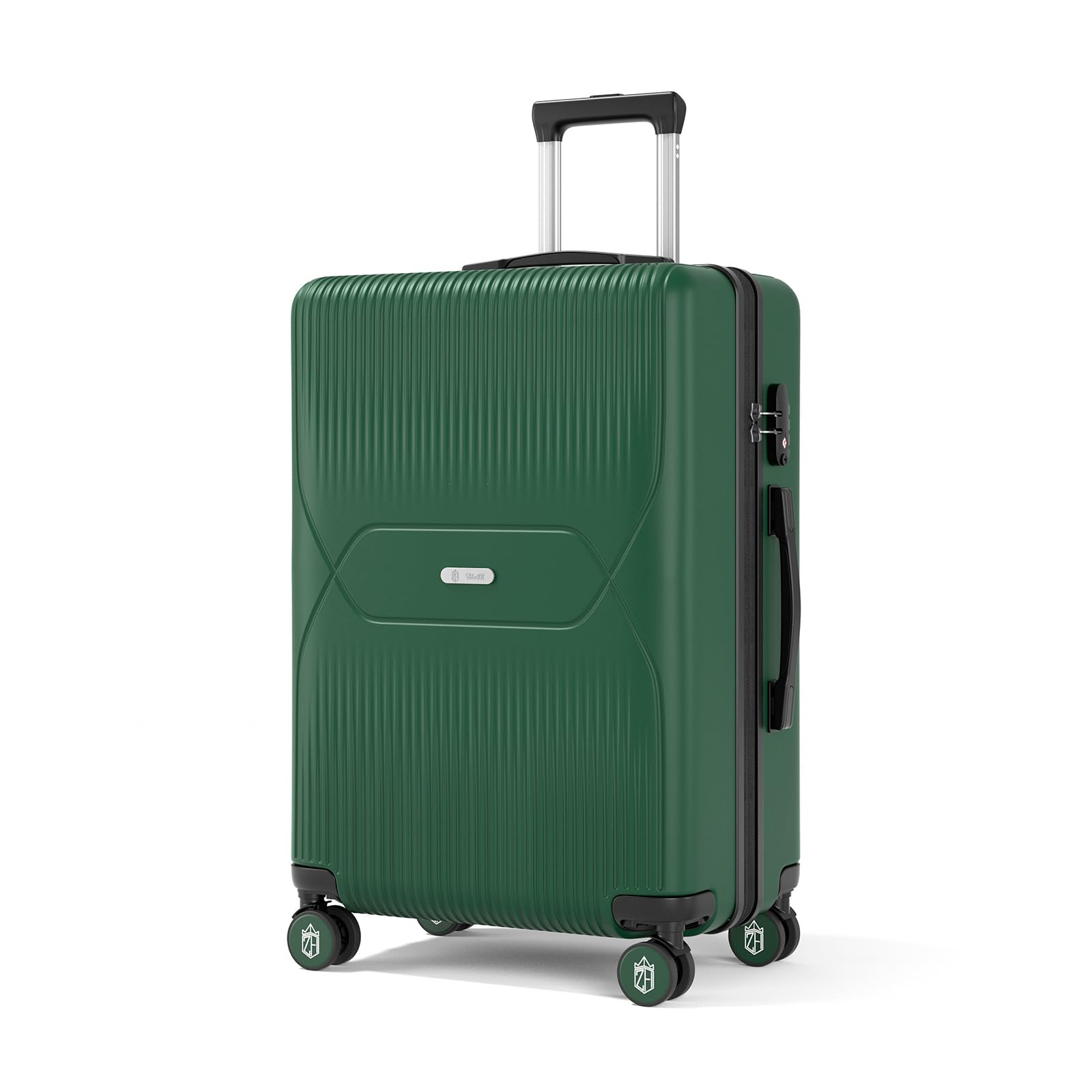 Zitahli 24 Inch Luggage, Expandable Suitcase Checked Luggage, PC Hard Case Luggage with TSA Lock Spinner Wheels YKK Zippers (Dark Green)