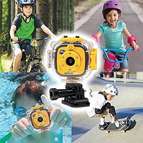 VTech Kidizoom Action Cam with Case, Mounts and Accessories, Yellow/Black
