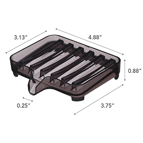 Yamazaki Home Self-Draining Tray-Sink Counter Holder Acrylic | Soap Dish, One Size, Black
