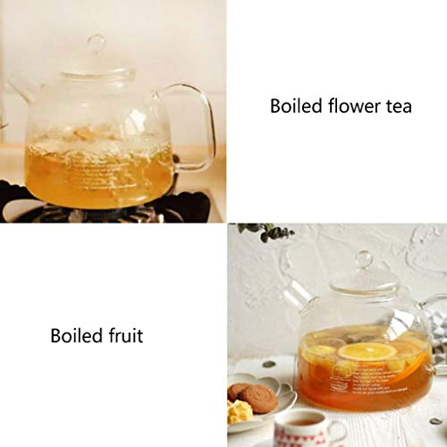 ZNZN Glass Kettle Clear Camping Kettle Creative Portable Ultra Light Kettle Teapot Coffee Maker Quick Boiling (1.75L (59.1oz) Multifunctional Water Kettle