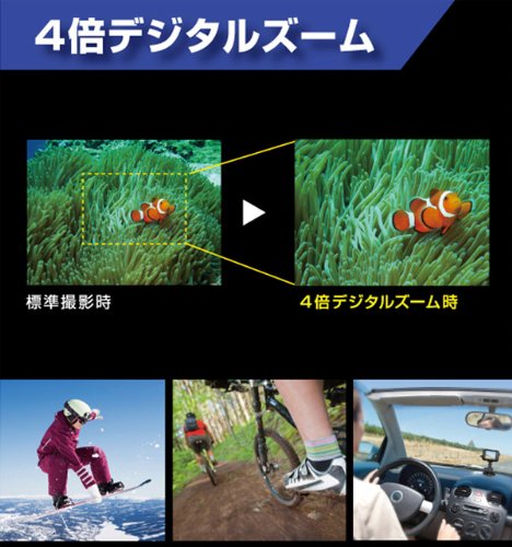 YAMAZEN Kyuriomu Action Movie Camera Ocean Blue AMC-12SA (OB)
