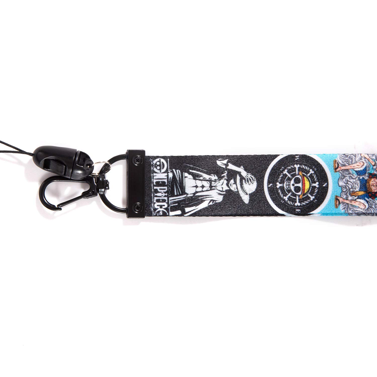 w chain ONE PIECE Anime Keychains,Keychain Lanyard,Anime Lanyard,ID Holder for Badge (one piece1Black Green)