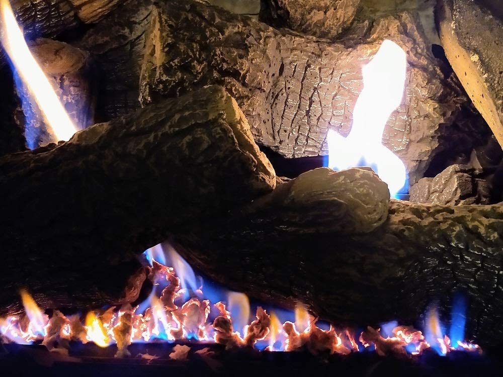 YOLLIT Glowing Embers/Premium 100% Mineral Rock Wool for Gas Logs Fireplace Appliances Natural/LP Fuels Compatible Burnt Ember Display / 6 Oz. Package with Convenient Hang Hole