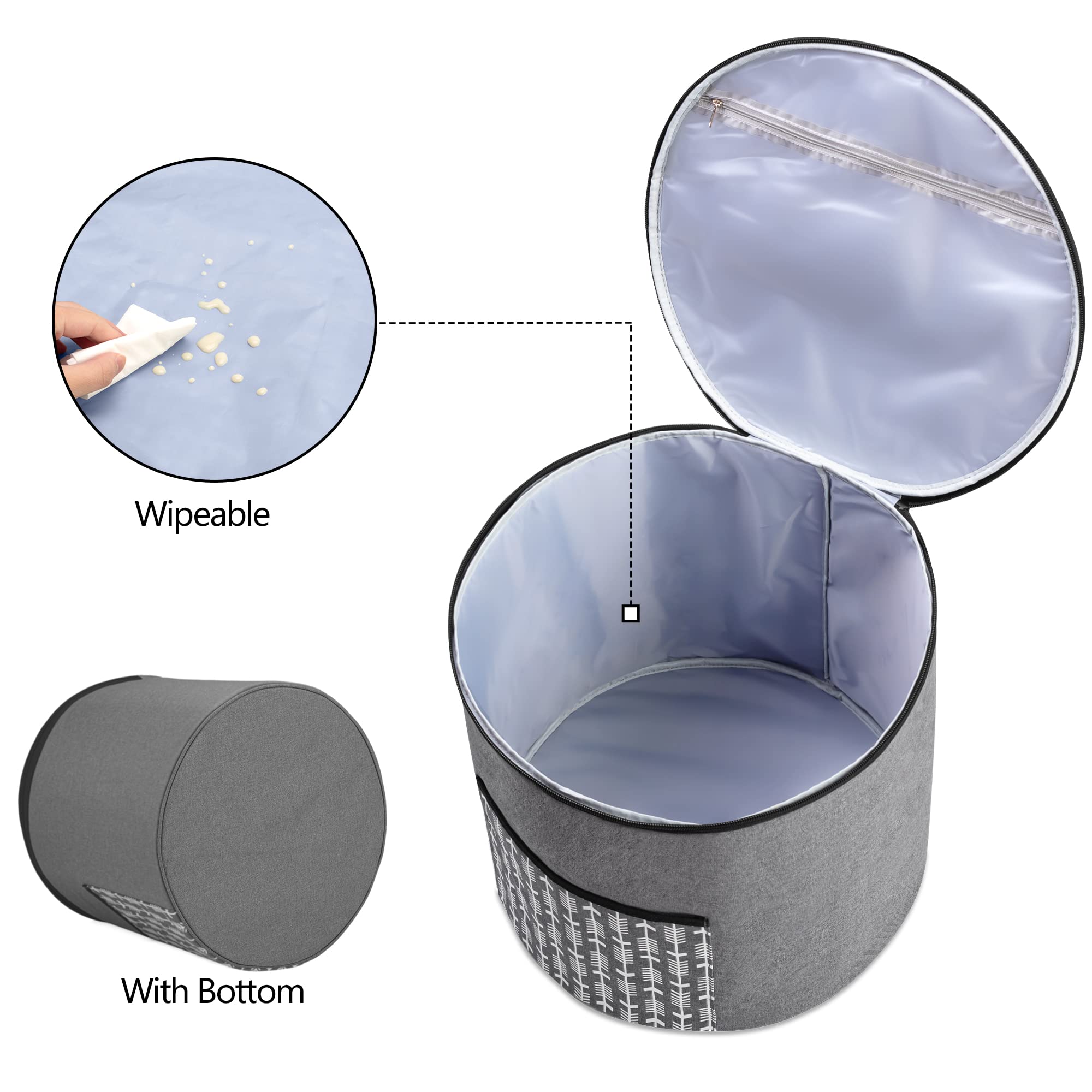 Yarwo Carrying Bag Compatible for 8 Quart Instant Pot, 4-5 Quart Air Fryer, Cuisinart Bread Maker, Fully-Enclosed Kitchen Appliance Dust Cover with Pockets and Top Handle, Gray with Arrow