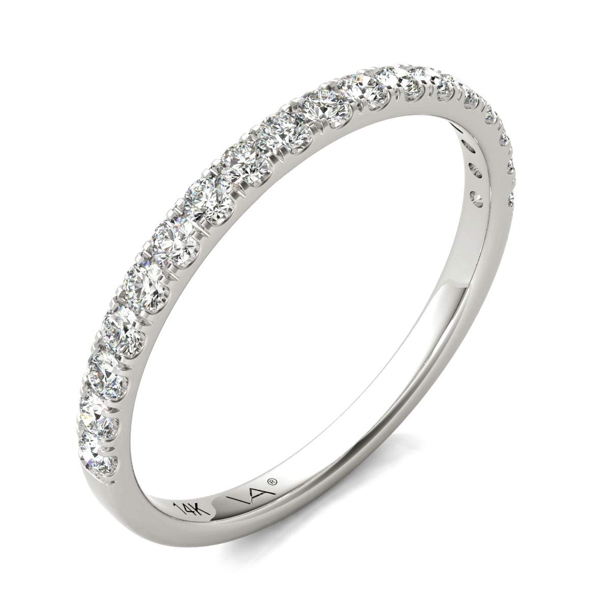 VAARYA 1/3 Ctw GH/SI2-I1 AGS Certified 14K White Gold Natural Diamonds Wedding Band