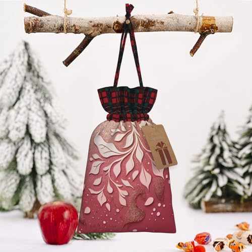 Yioniii a mandala pattern on purple velvet background pattern Christmas Gift Bags Santa Sack with Drawstring, String Backpacks for Gifts Treat and Candy,Purple,S