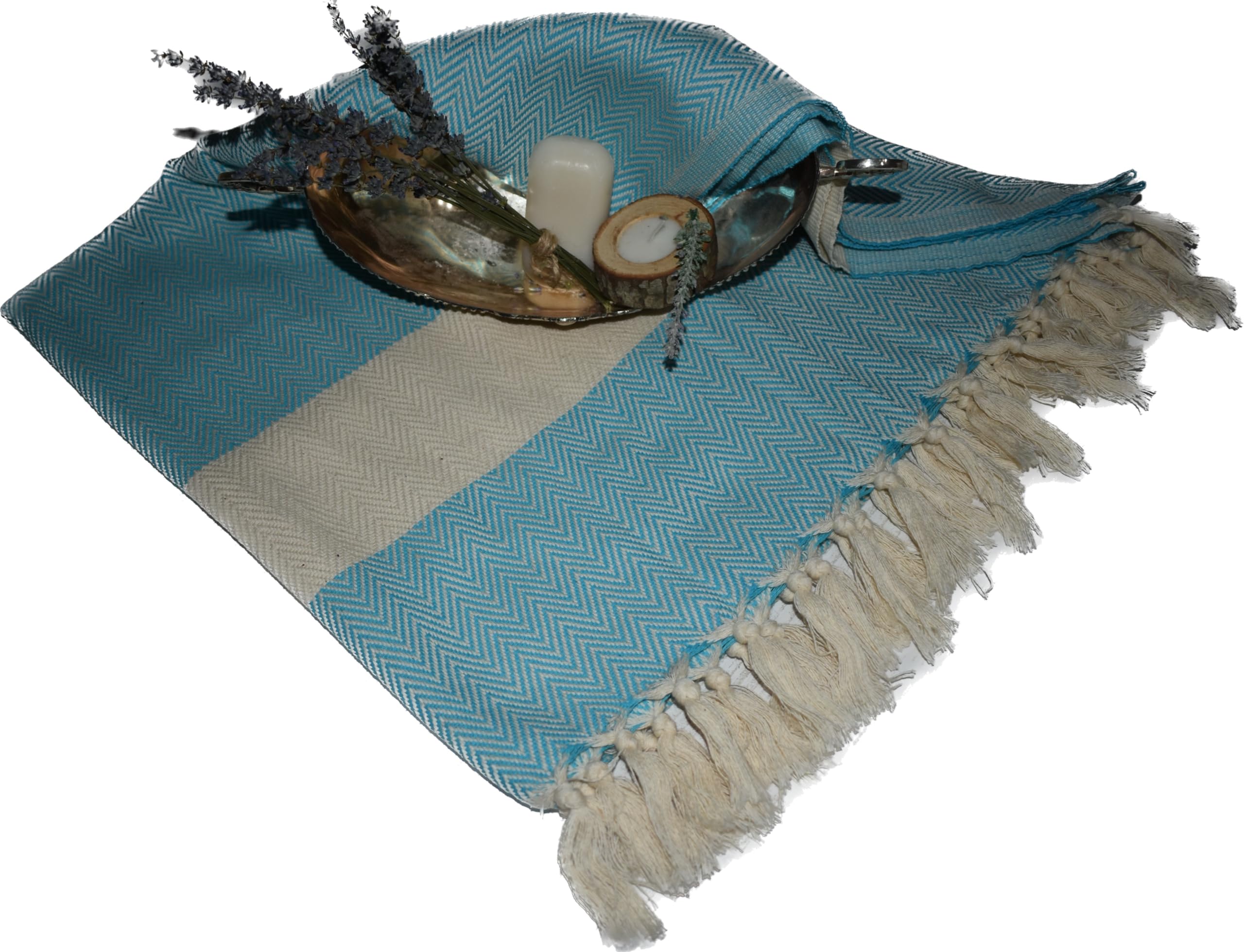 YNC Turkish Beach Towel,100% Cotton,Organic,Lightweight,Absorbent and Quick Dry,Sand Free,36 * 71 inches,Peshtemal Towel for Bathroom,SPA,Pools,Yoga,Gym (Turquoise)