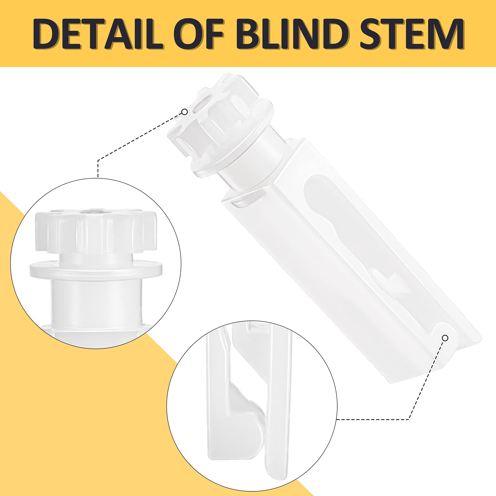 Vertical Blind Stem Replacement White Stems for Vertical Window Blind Vertical Blind Carrier Stem Vertical Blinds Curtain Accessories (40 Pieces)