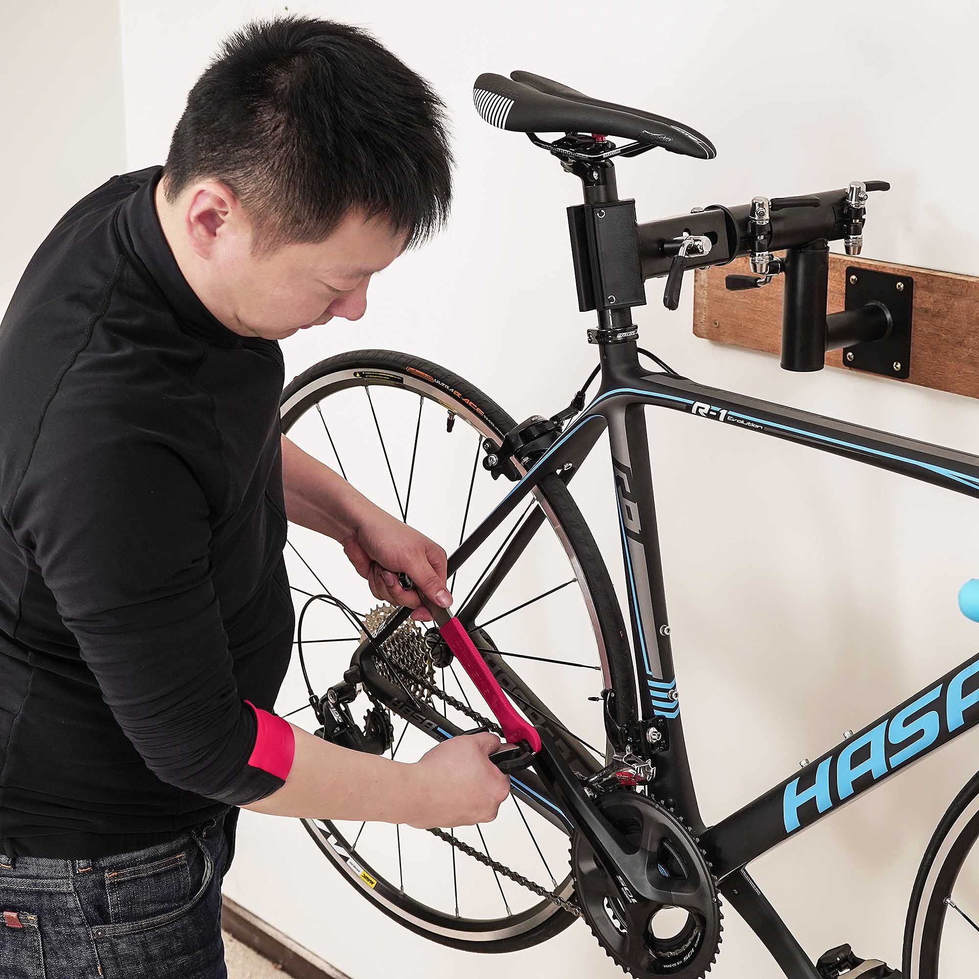 Venzo Bike Repair Stand - Wall Mount Bicycle Mechanics Home Workstand - for Mountain Bikes and Road Bikes Maintenance
