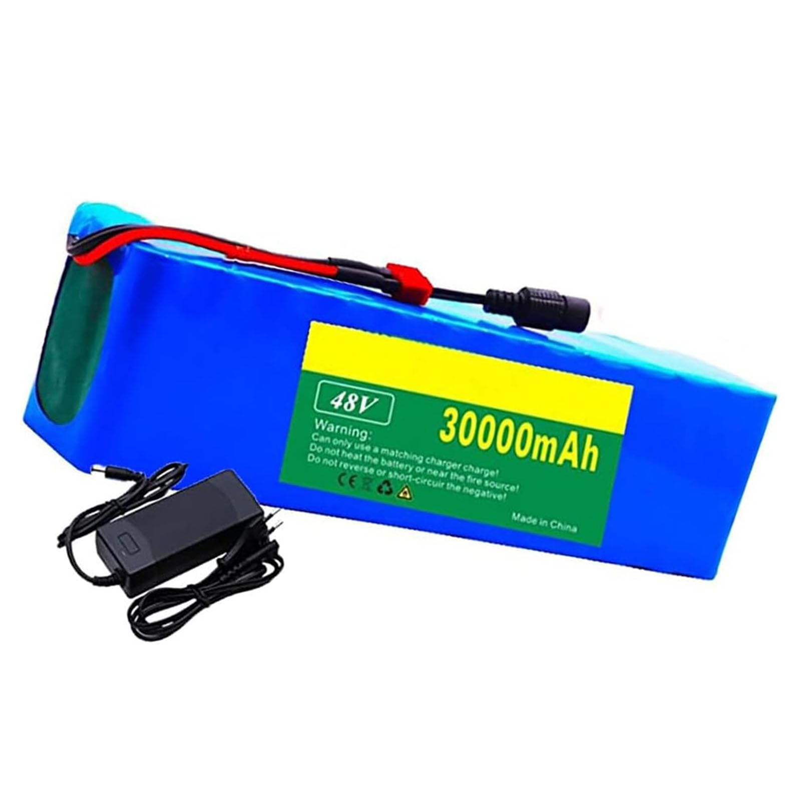 ZGFF 48V 30Ah Lithium-Ion Electric Bike Battery, for Go Kart/E-Scooter/Mountain Bicycle, 13S3P Combination with 54.6V 2A Charger + BMS Protection,T