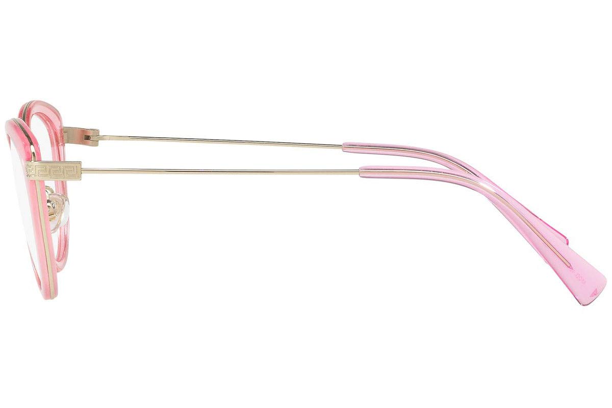 Versace VE1244 Eyeglass Frames 1404-53 - Pale Gold/pink Transp VE1244-1404-53