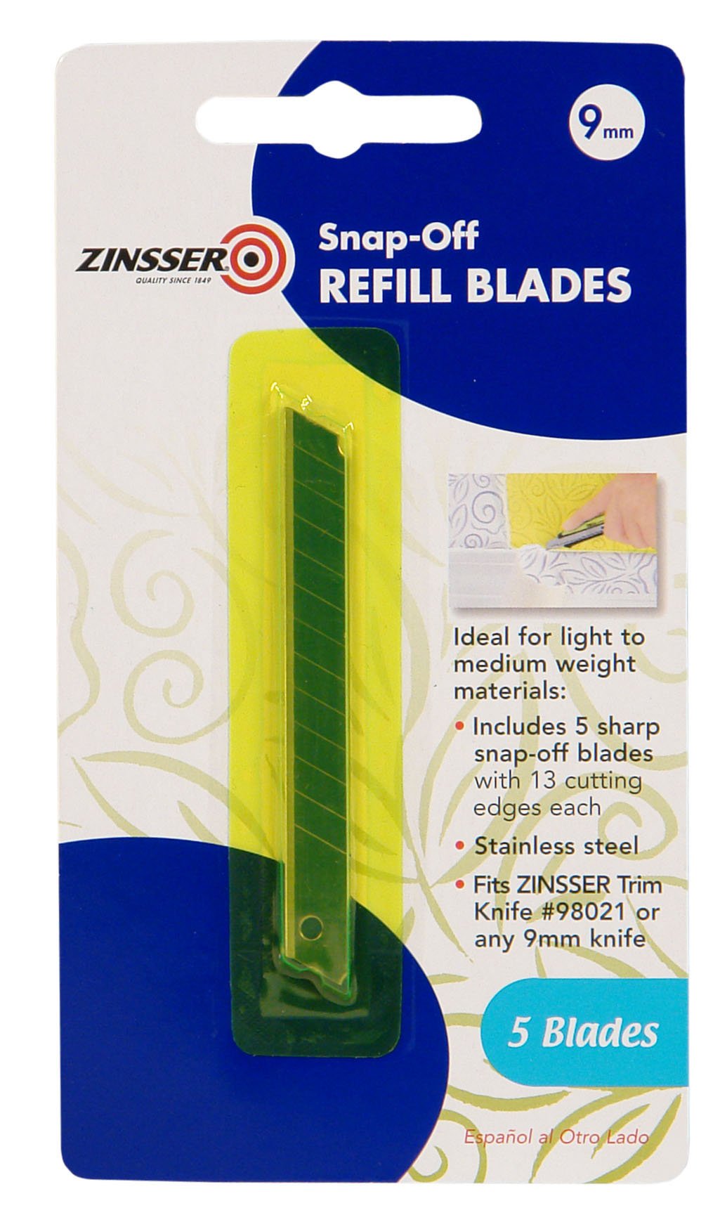 Zinsser 98022 Snap-Off Refill Blades, 9mm