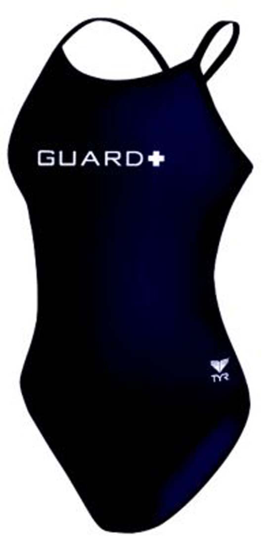 TYR 401TGUL7A36 Guard Crosscutfit Swimsuit, Navy, Size 36