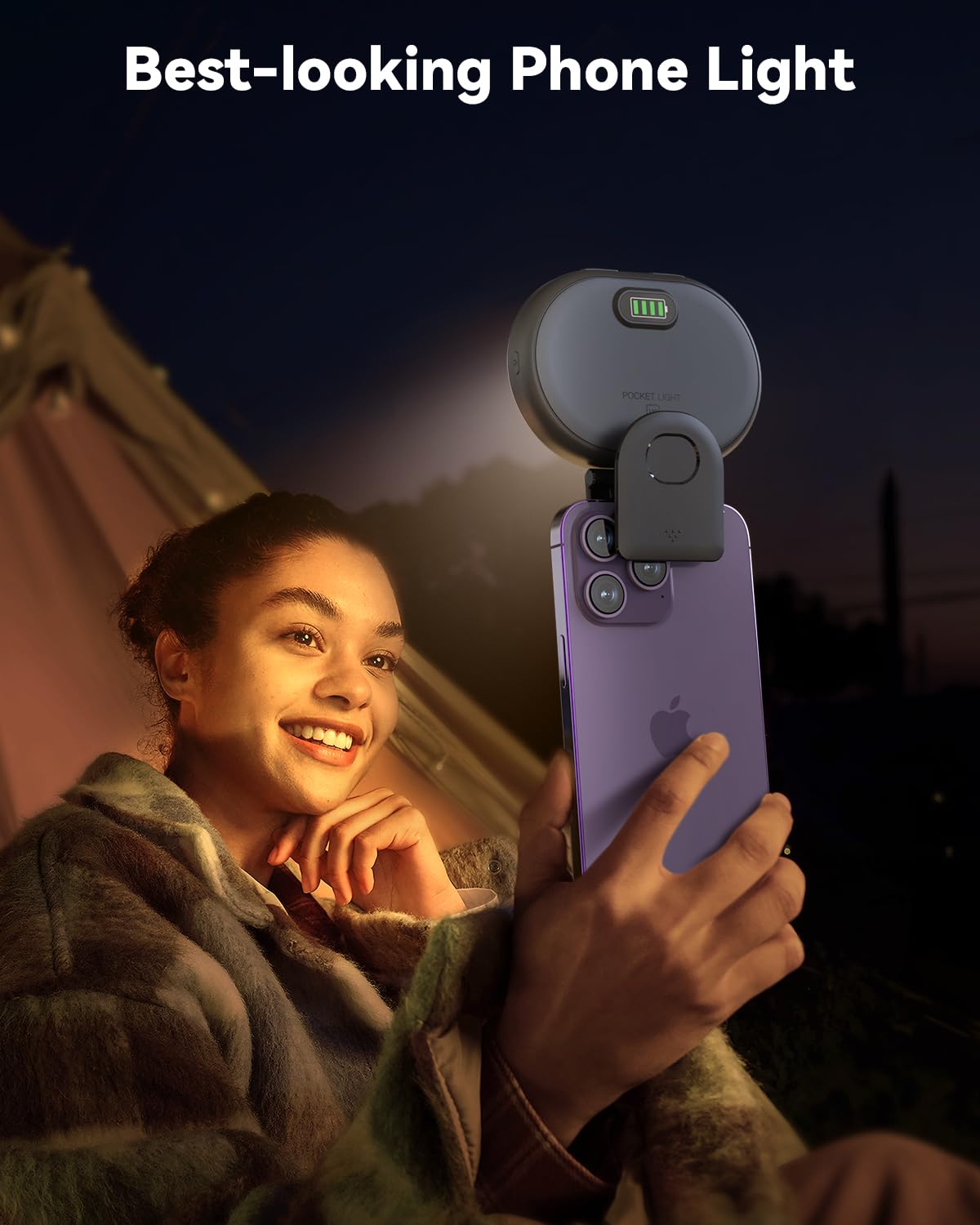 Weilisi Rechargeable Selfie Light, Phone Light with 3 Lighting Mode/10 Brightness Level, Portable Phone Ring Light for Selfie, Makeup, Tiktok, Live Stream, Clip on Video Light for iphone/Android/ipad