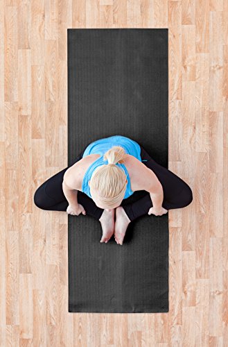 YogaAccessories 1/4" Thick High-Density Deluxe Non-Slip Exercise Pilates & Yoga Mat, Yellow