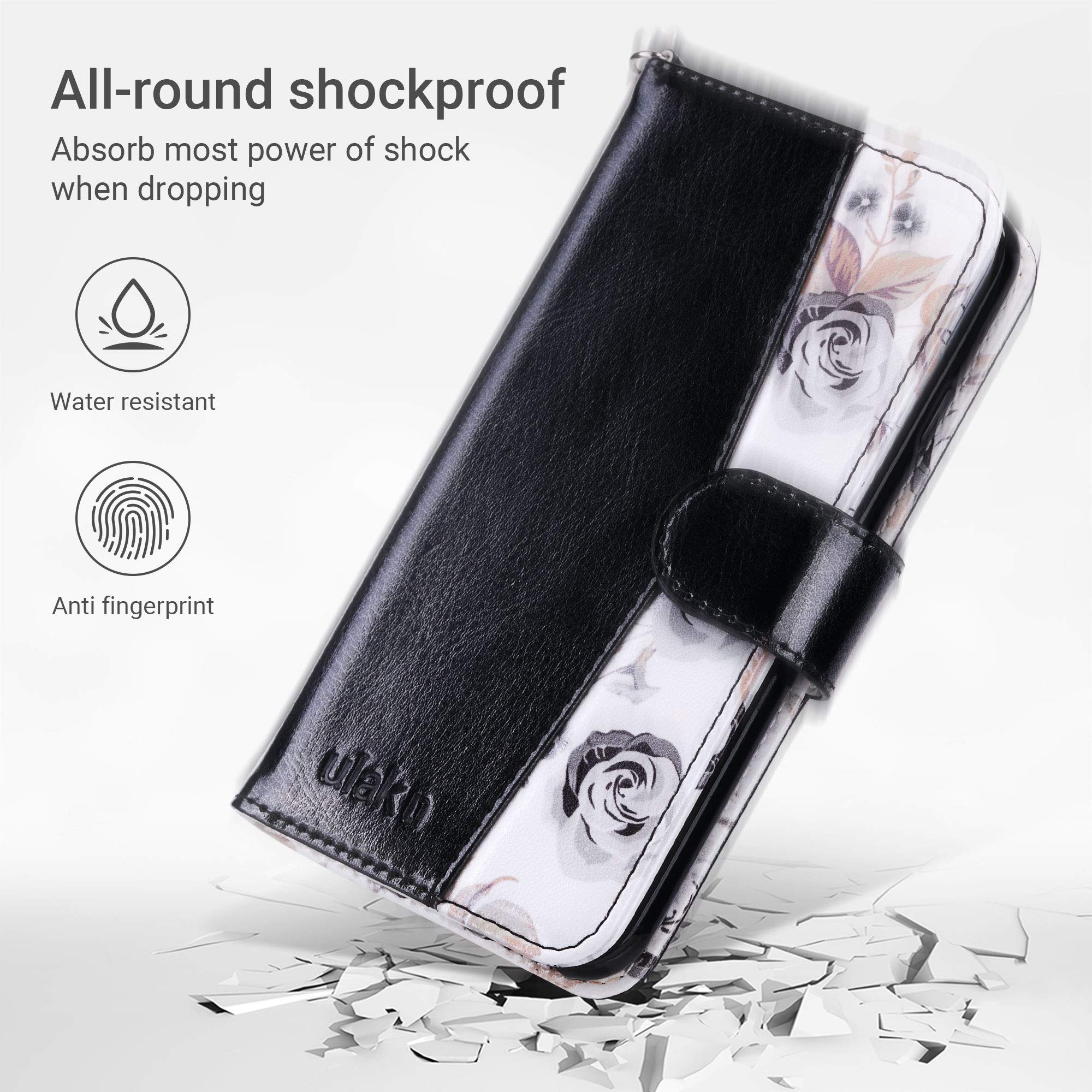 ULAK Case for iPhone SE 3 Wallet 2022, iPhone 8 Wallet, iPhone SE Wallet 2020, iPhone 7 Flip Case, PU Leather Kickstand Card Holder Protective Cover for iPhone 7/8/iPhone SE 2nd 3rd Gen, Dinosaur