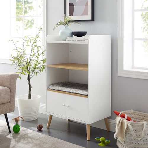 YUSTY 39 Inch Single Back Bookcase Cat Tree-Modern Style-Multifunctional Design-Premium Material-Machine Washable Cushion-Blends Well with Home Decor