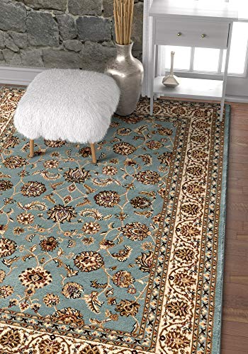 Well Woven Barclay Sarouk Light Blue Traditional Area Rug 6'7" x 9'6"