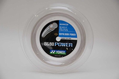 YONEX BG 80 POWER ORANGE BADMINTON CORDAGE 200 M, Color- White