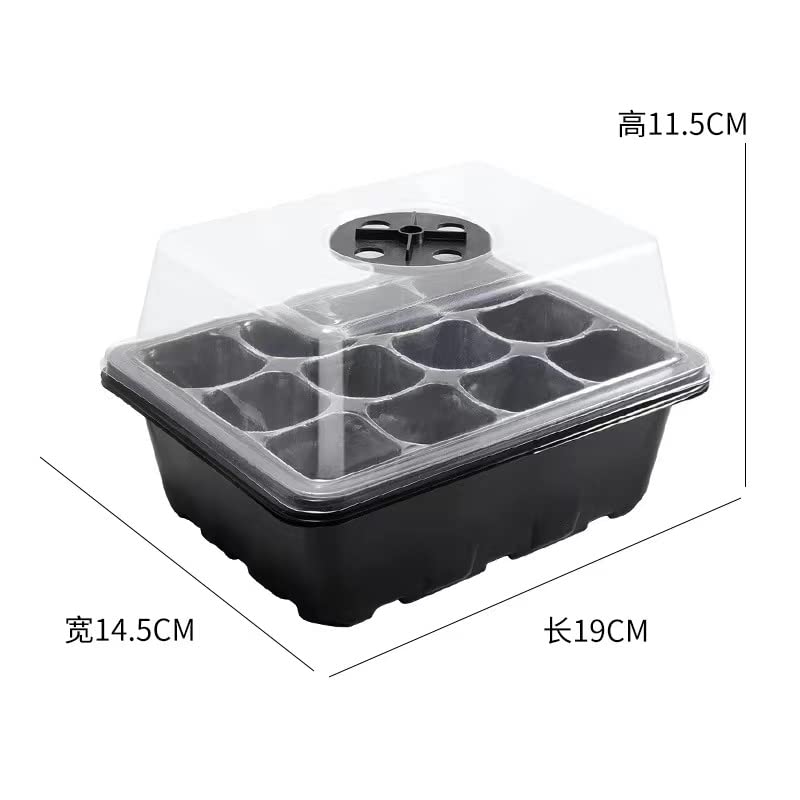 VITKSTAR 5 Pack Seed Starter Tray Seed Starter Kit with Humidity Dome Plant Starter Kit with Dome and Base Greenhouse Grow Trays(12 Cells Per Tray)