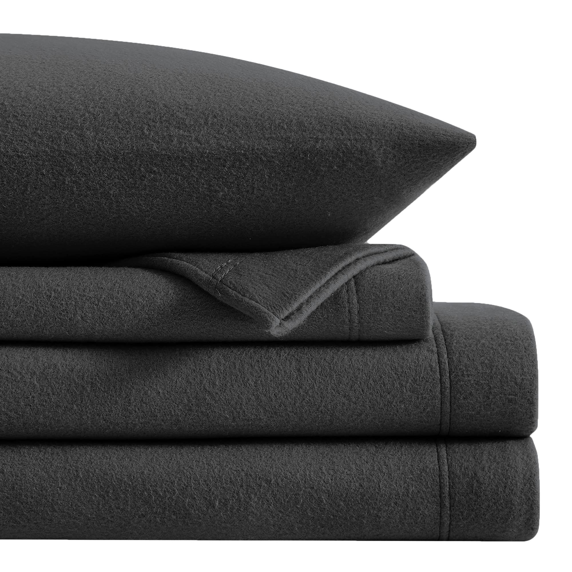Viviland Plush Micro Fleece Full Bed Sheet Set - Soft Fuzzy Polar Fleece Velour Velvet Sheets - Extra Warm Winter Fleece Bed Sheets with Deep Pocket - Emerald Green - Full