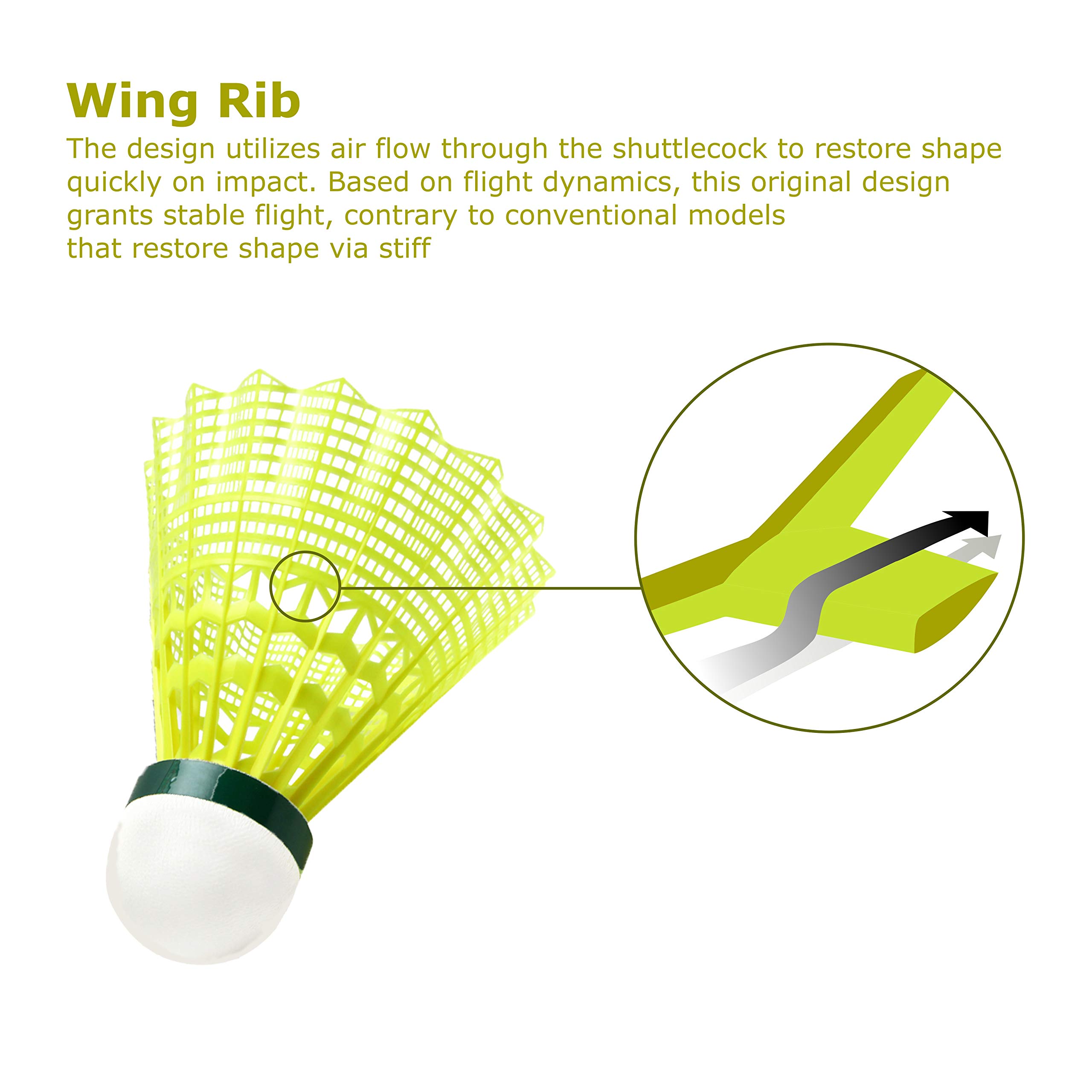 YONEX Mavis 600 Nylon Shuttlecock (Green/Yellow)