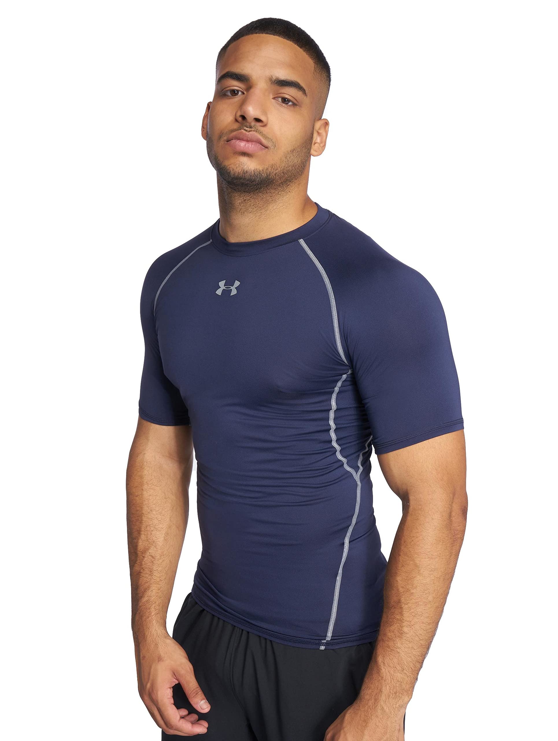 Under Armour Men's UA HeatGear Armour Short Sleeve Compression Shirt MD Navy