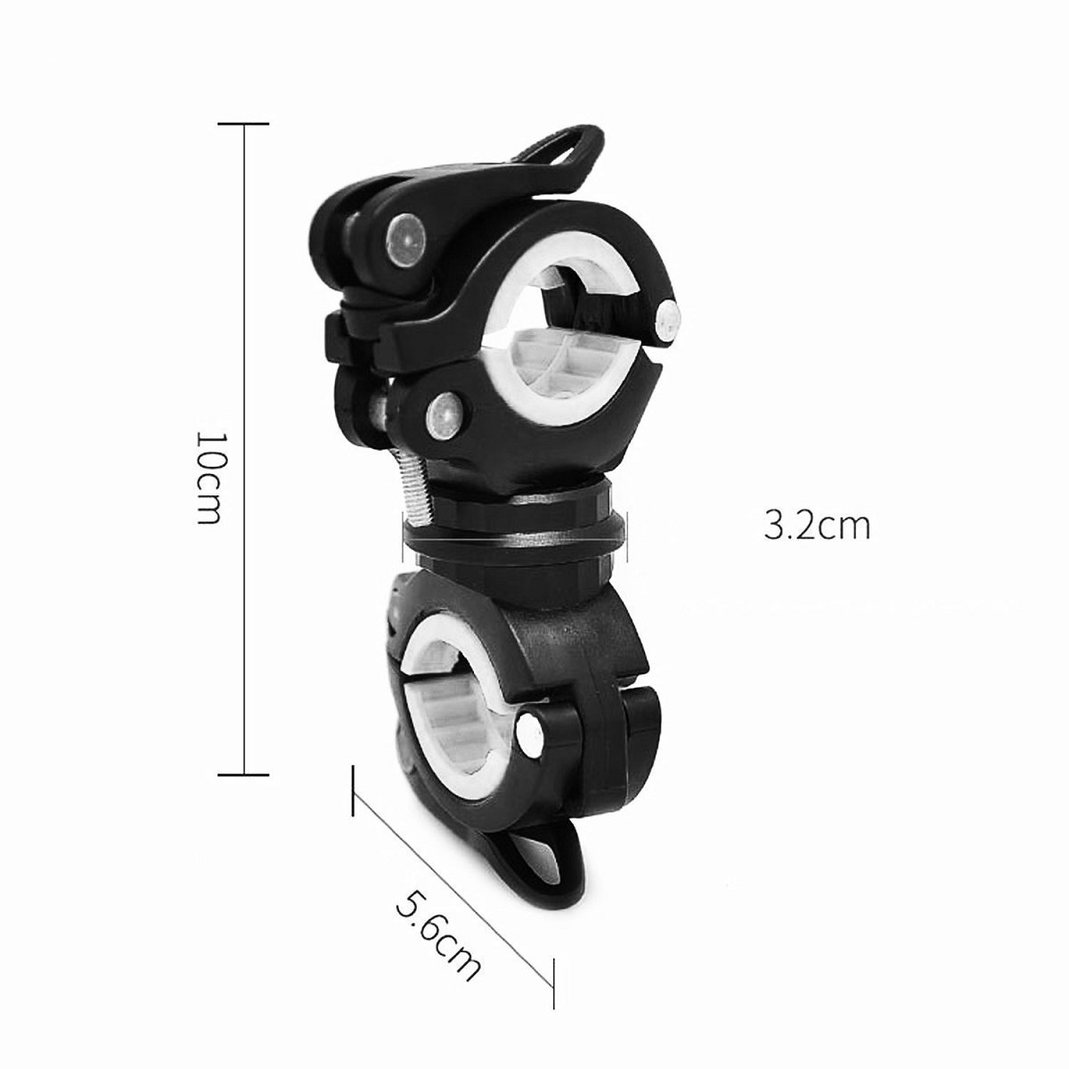 Vonpri [3 Pack Flashlight Holder, Mount Bicycle Mounting Bracket Flashlight Holder Torch Clip 360º Rotation (White)