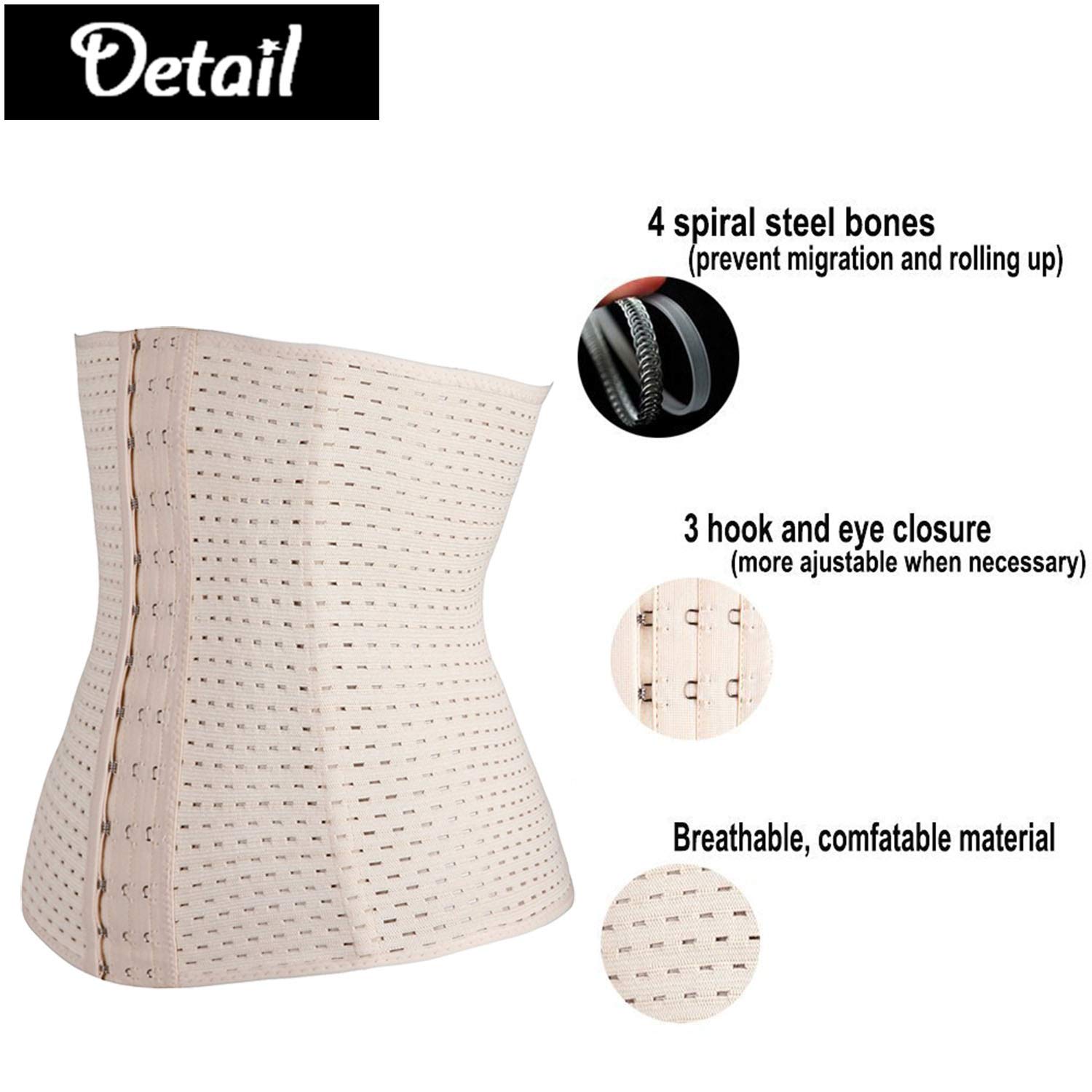 Waist Trainer Corset for Weight Loss Sport Workout Body Shaper Tummy Fat Burner,Nude,XX-Large